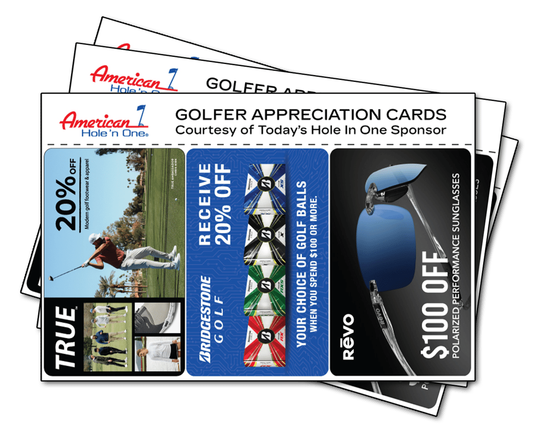 Golfer Tournament Appreciation Cards | American Hole 'n One